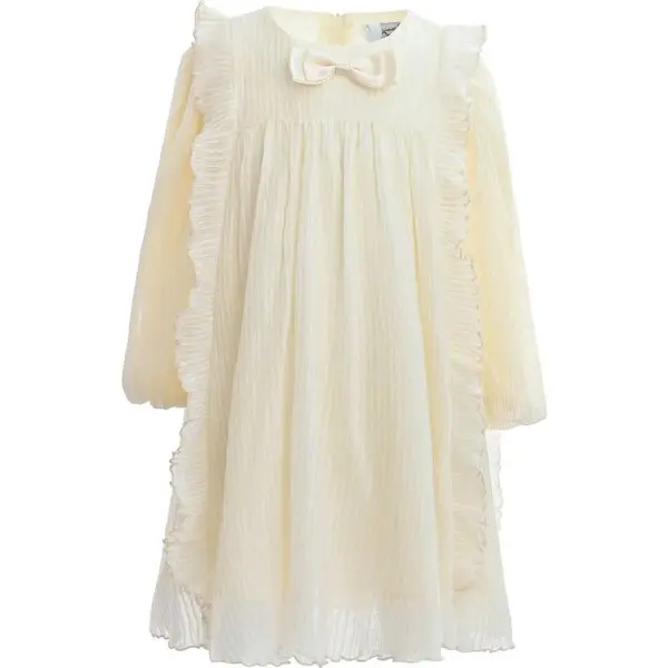 SWEET CACTUS Pleated Bow Dress - Cream
