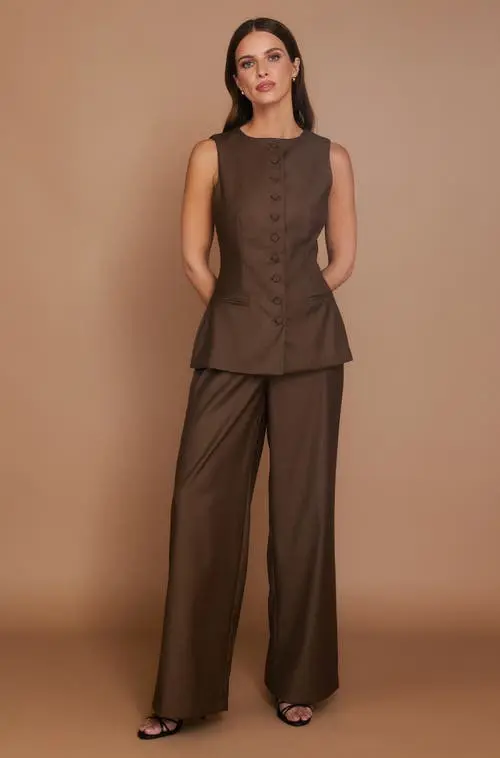SIX STORIES Meredith Tailored Wide Leg Pants