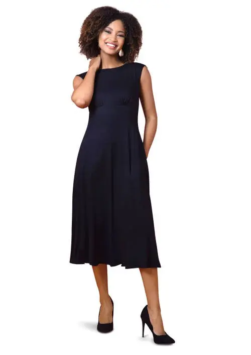 ALIE STREET LONDON Luna Boat Neck Floral Midi Dress - Black