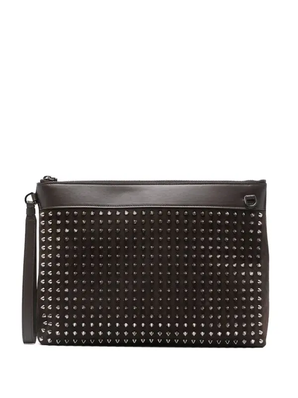 CHRISTIAN LOUBOUTIN Leather Pouch With Studs - Black