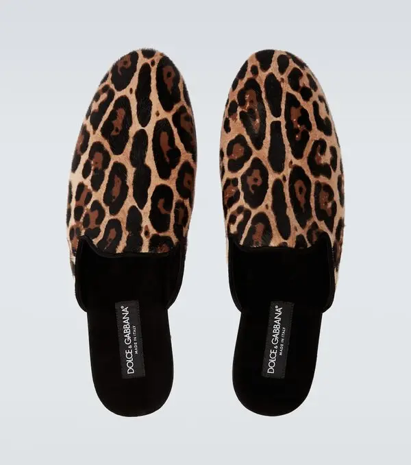 Dolce & Gabbana Leopard-print Calf Hair Mules - Multicoloured