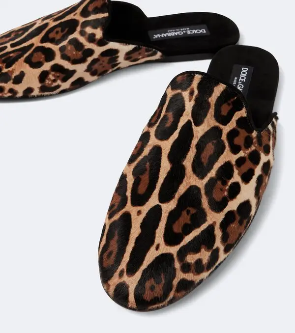 Dolce & Gabbana Leopard-print Calf Hair Mules
