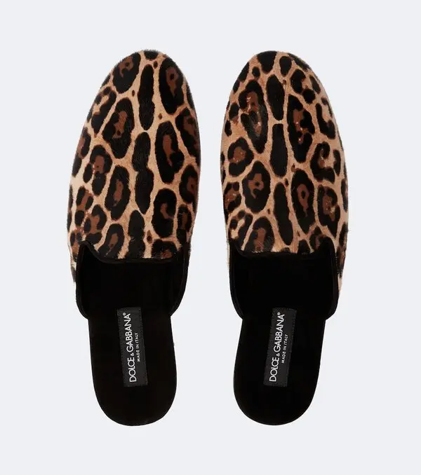 Dolce & Gabbana Leopard-print Calf Hair Mules