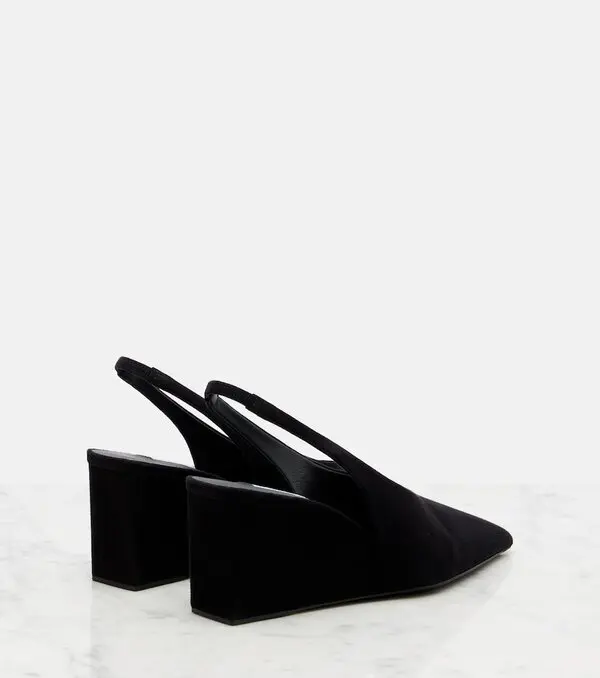 Alaïa Cube 75 Wedge Slingback Pumps - Black