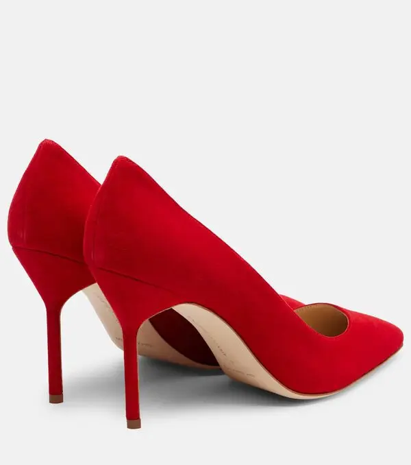 Manolo Blahnik Bb 90 Suede Pumps - Red