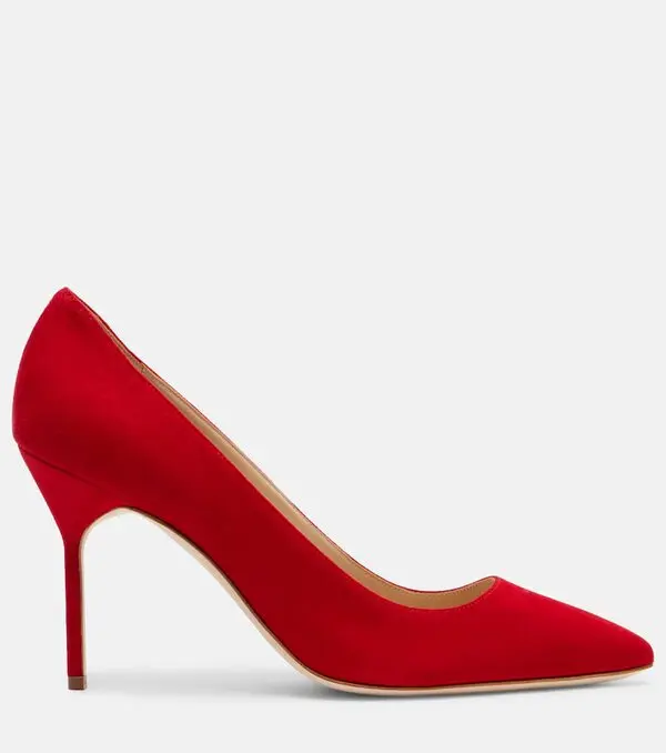 Manolo Blahnik Bb 90 Suede Pumps - Red