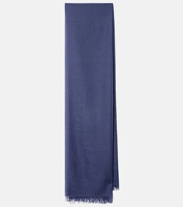 Brunello Cucinelli Cashmere And Silk Scarf - Blue