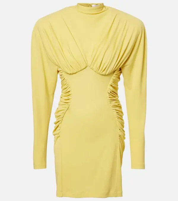 Stella McCartney Draped Jersey Minidress - Yellow