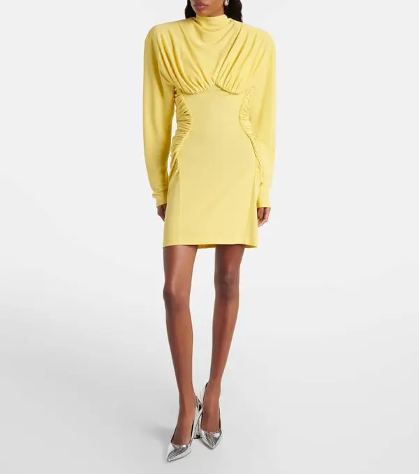 Stella McCartney Draped Jersey Minidress - Yellow
