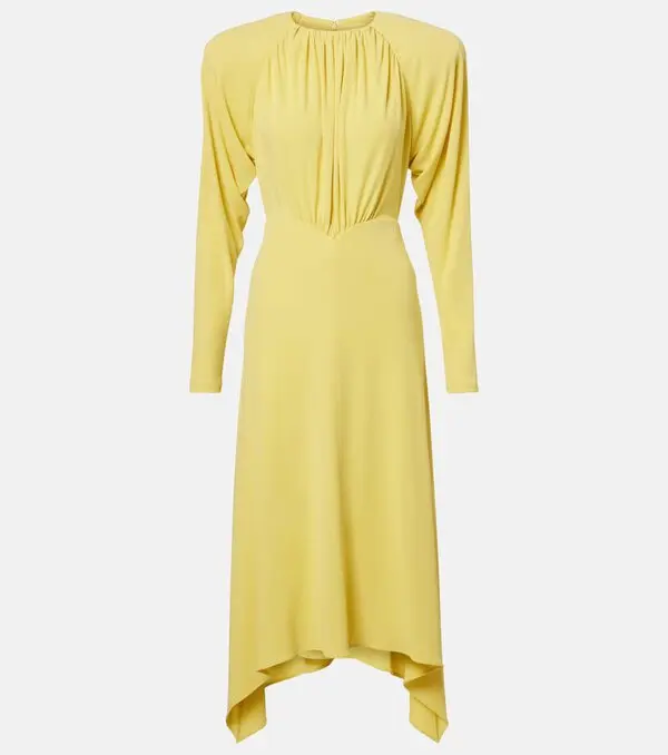 Stella McCartney Draped Jersey Midi Dress - Yellow