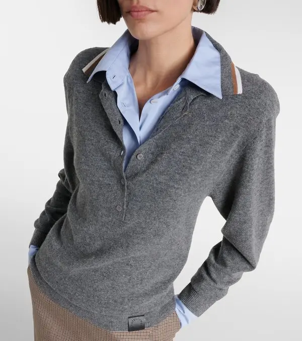 Stella McCartney Layered Virgin Wool Polo Sweater