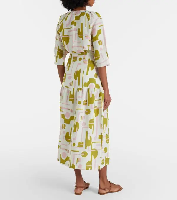 ADRIANA DEGREAS Balearic Printed Midi Skirt