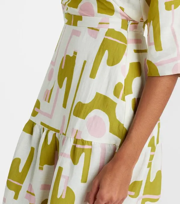 ADRIANA DEGREAS Balearic Printed Midi Skirt