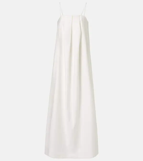 ADRIANA DEGREAS Solid Voluminous Draped Cotton Maxi Dress