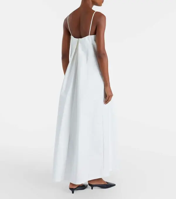 ADRIANA DEGREAS Solid Voluminous Draped Cotton Maxi Dress