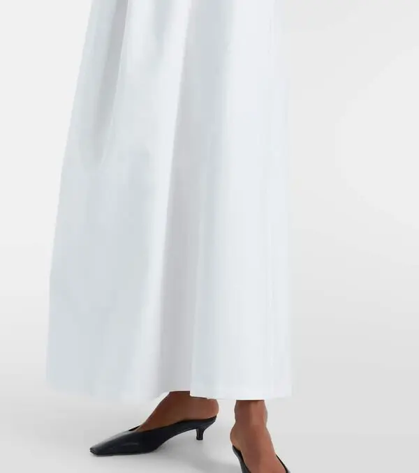 ADRIANA DEGREAS Solid Voluminous Draped Cotton Maxi Dress
