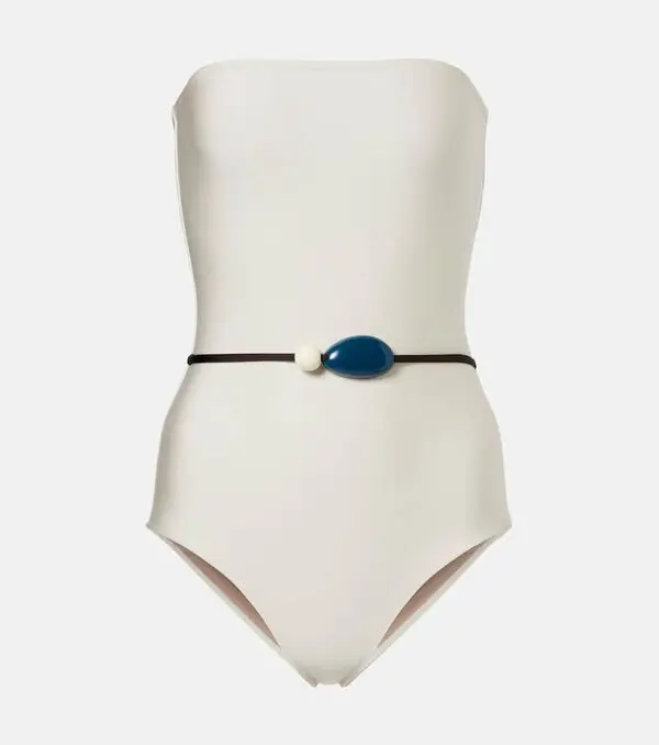 ADRIANA DEGREAS Belted Swimsuit - White