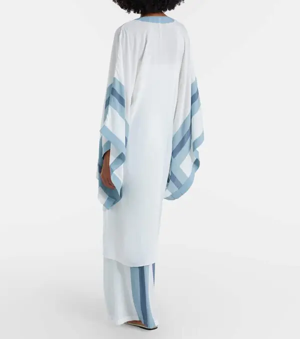 ADRIANA DEGREAS Bold Stripes Kaftan - White