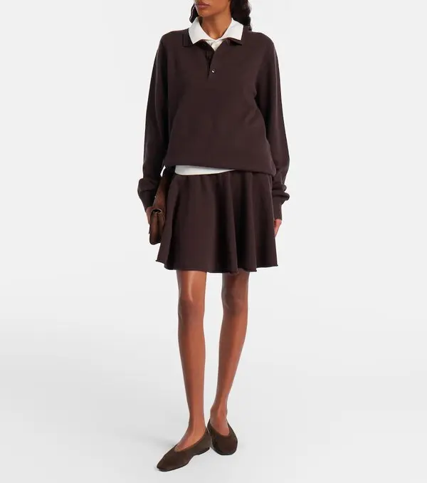 Extreme Cashmere N°223 Be For Cashmere-blend Polo Sweater - Brown