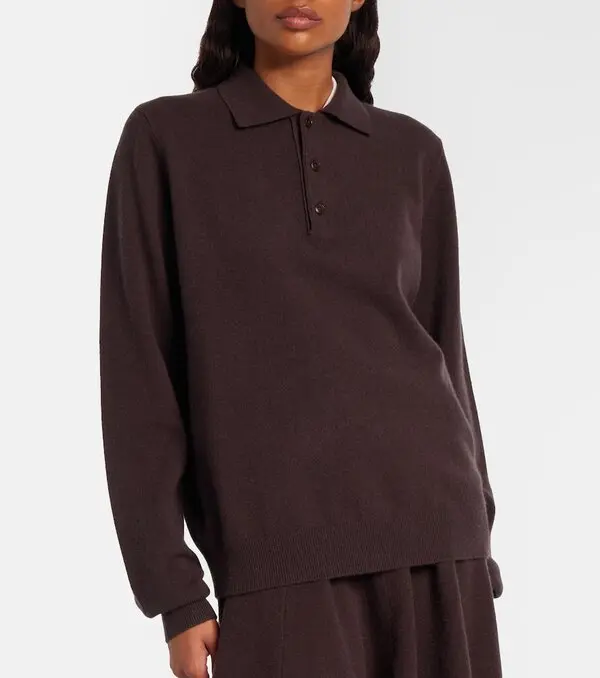 Extreme Cashmere N°223 Be For Cashmere-blend Polo Sweater - Brown