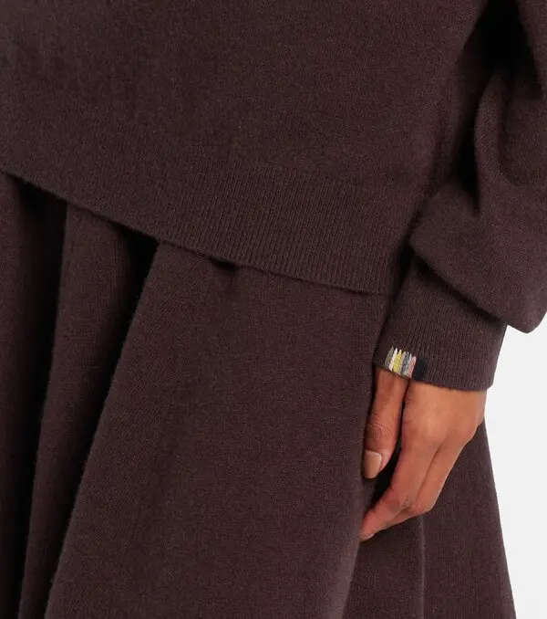 Extreme Cashmere N°223 Be For Cashmere-blend Polo Sweater - Brown
