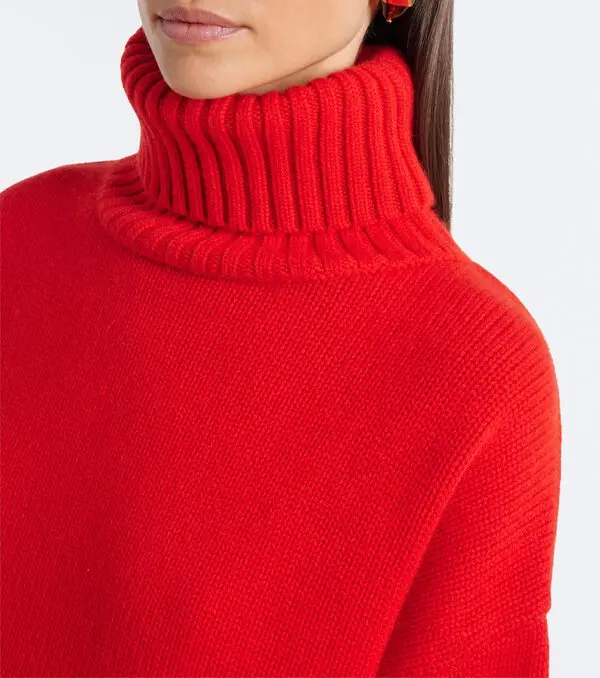 Extreme Cashmere N°434 Crop Xtra Cashmere Turtleneck Sweater - Red
