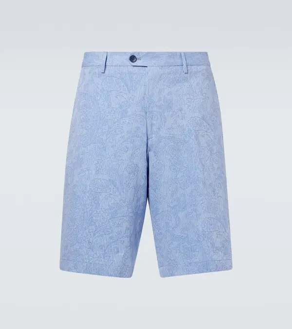 Etro Paisley Cotton Bermuda Shorts