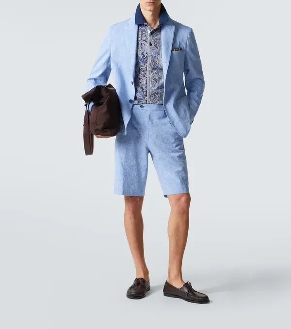 Etro Paisley Cotton Bermuda Shorts