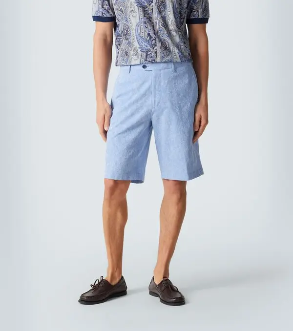 Etro Paisley Cotton Bermuda Shorts
