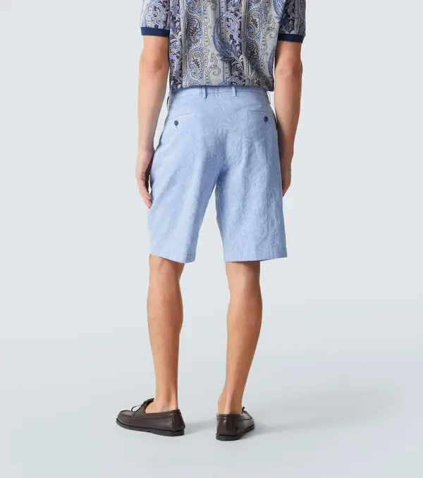 Etro Paisley Cotton Bermuda Shorts
