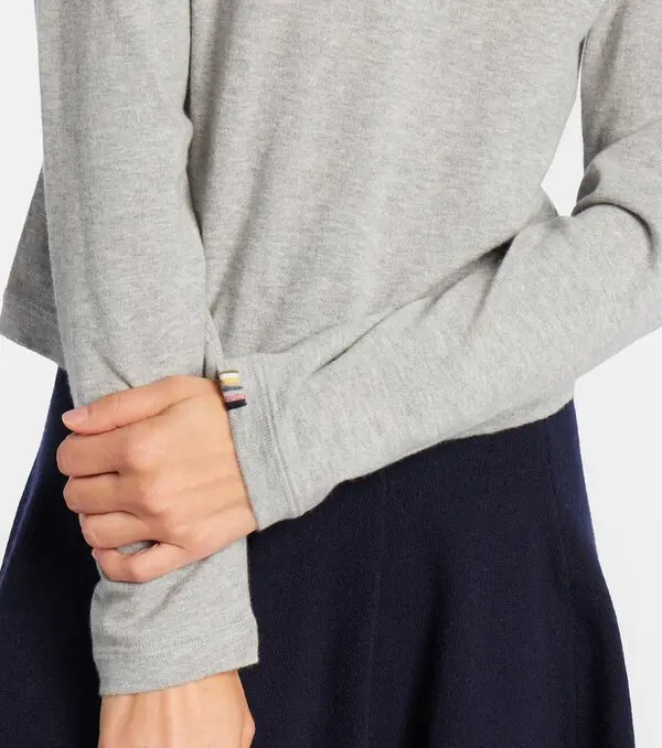 Extreme Cashmere N°451 Cotton And Cashmere Long Sleeve Top - Grey