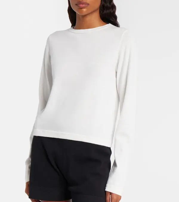 Extreme Cashmere N°451 Lisa Cotton And Cashmere Top - White