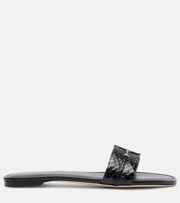 TOM FORD Julianne Croc-effect Leather Slides