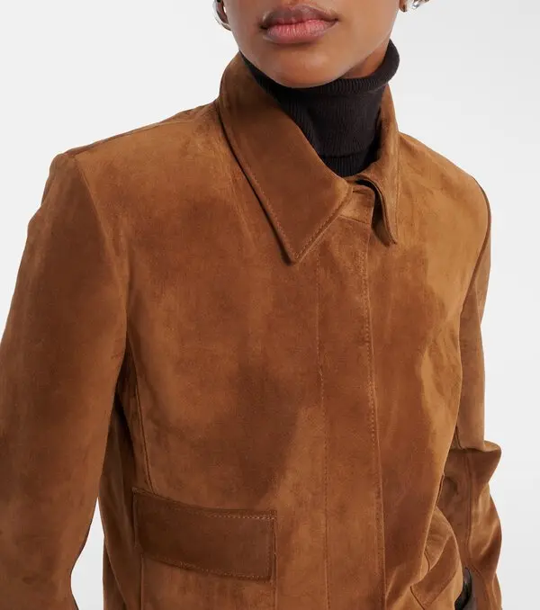 Nour Hammour Bleeker Cropped Suede Jacket