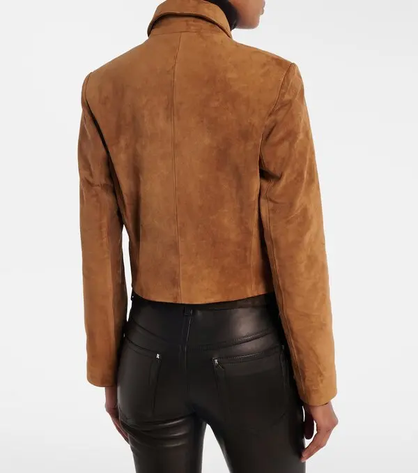 Nour Hammour Bleeker Cropped Suede Jacket