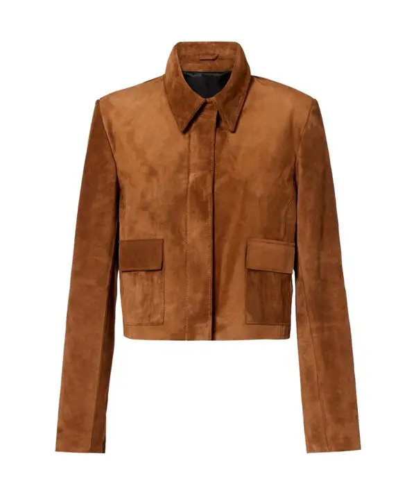 Nour Hammour Bleeker Cropped Suede Jacket