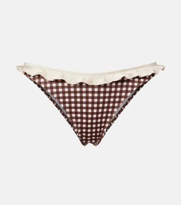 BANANHOT Angela Gingham Bikini Bottoms - Brown