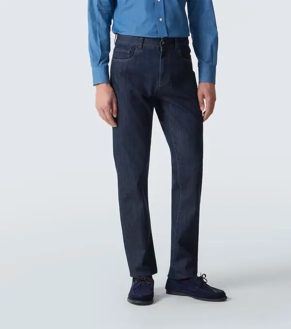 Canali Straight Leg Jeans - Blue