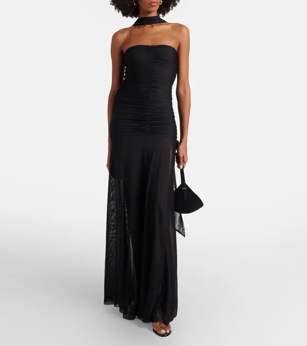 BANANHOT Ross Ruched Jersey Maxi Dress
