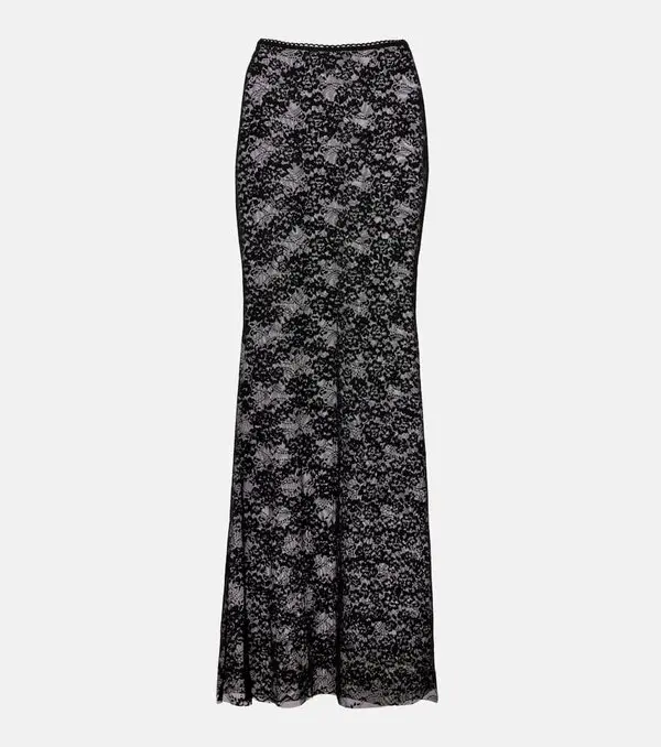 BANANHOT Rona Lace Midi Skirt - Black