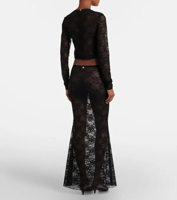 BANANHOT Rona Lace Midi Skirt - Black