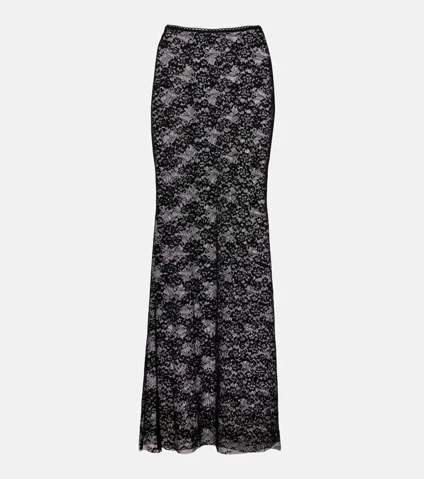 BANANHOT Rona Lace Midi Skirt - Black