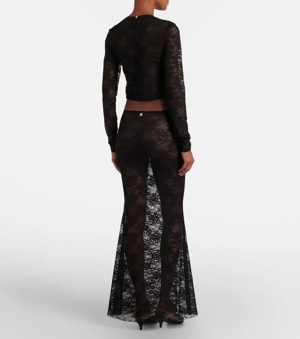 BANANHOT Rona Lace Midi Skirt - Black