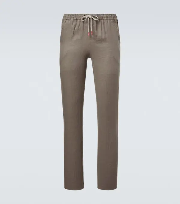 Kiton Linen Slim Pants - Green