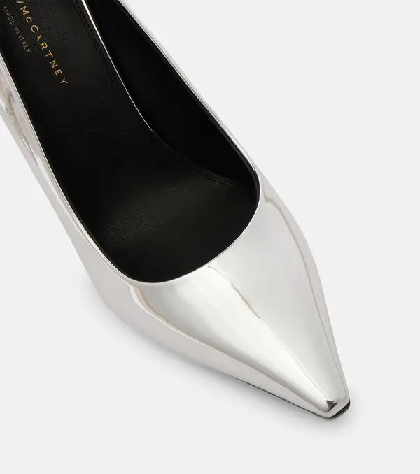 Stella McCartney Elsa 103 Metallic-effect Pumps - Silver