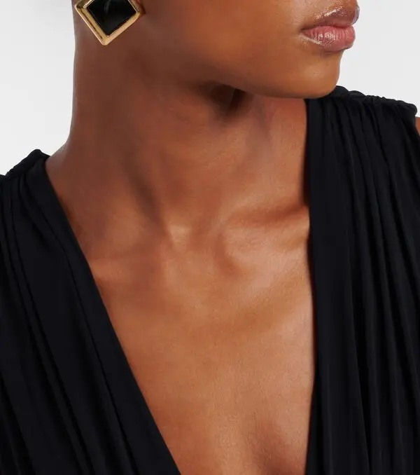 Balmain Embellished Jersey Maxi Dress - Black
