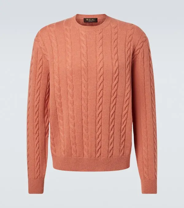 Loro Piana Cedar Cable-knit Cashmere Sweater