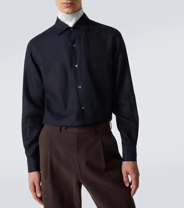 Loro Piana André Linen Shirt - Blue