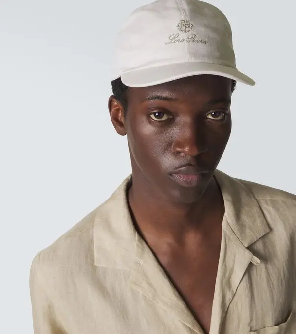 Loro Piana Logo Linen Baseball Cap