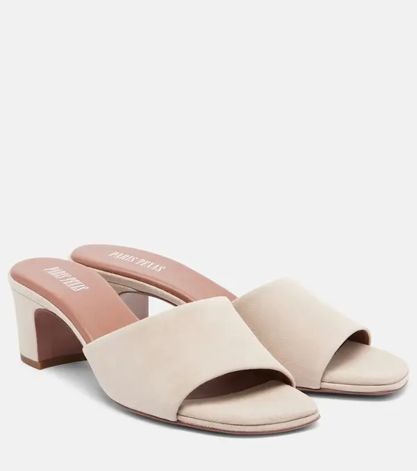 Paris Texas Ava 50 Suede Mules - Grey